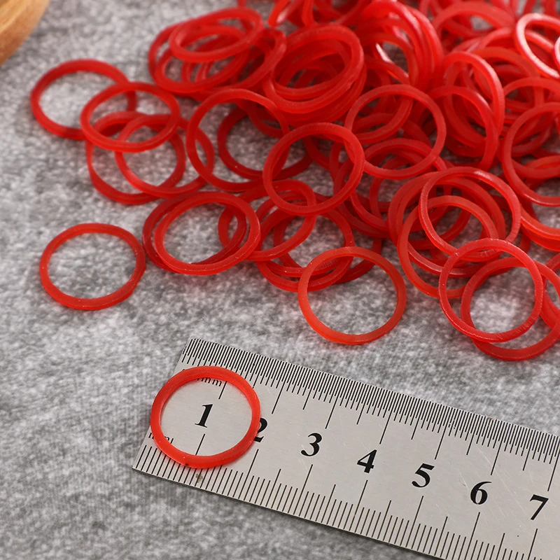 1000 Pcs Mini Red Color Diameter 20mm Small Elastic Rubber Band Holder ...