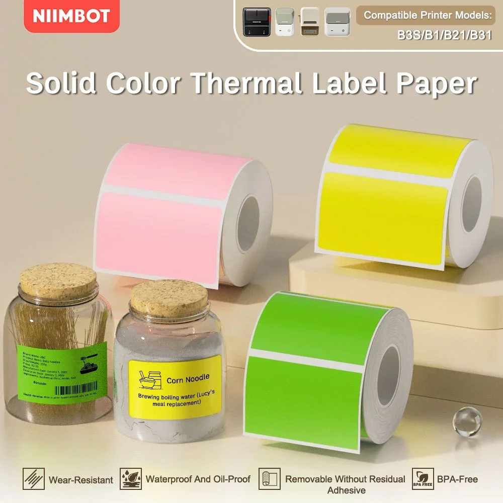 NIIMBOT B21/B203/B3S Label Machine Printing Paper Self Adhesive Label ...