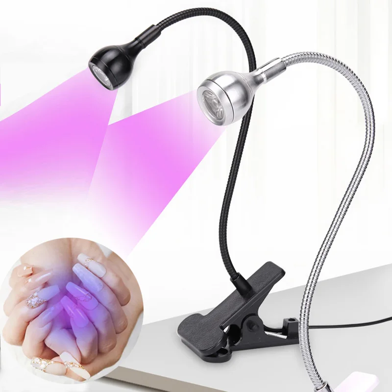 Led Ultraviolet Lights Clip-On Flexible Metal Tube UV Lamp USB Mini UV Gel Curing Light Desk ...