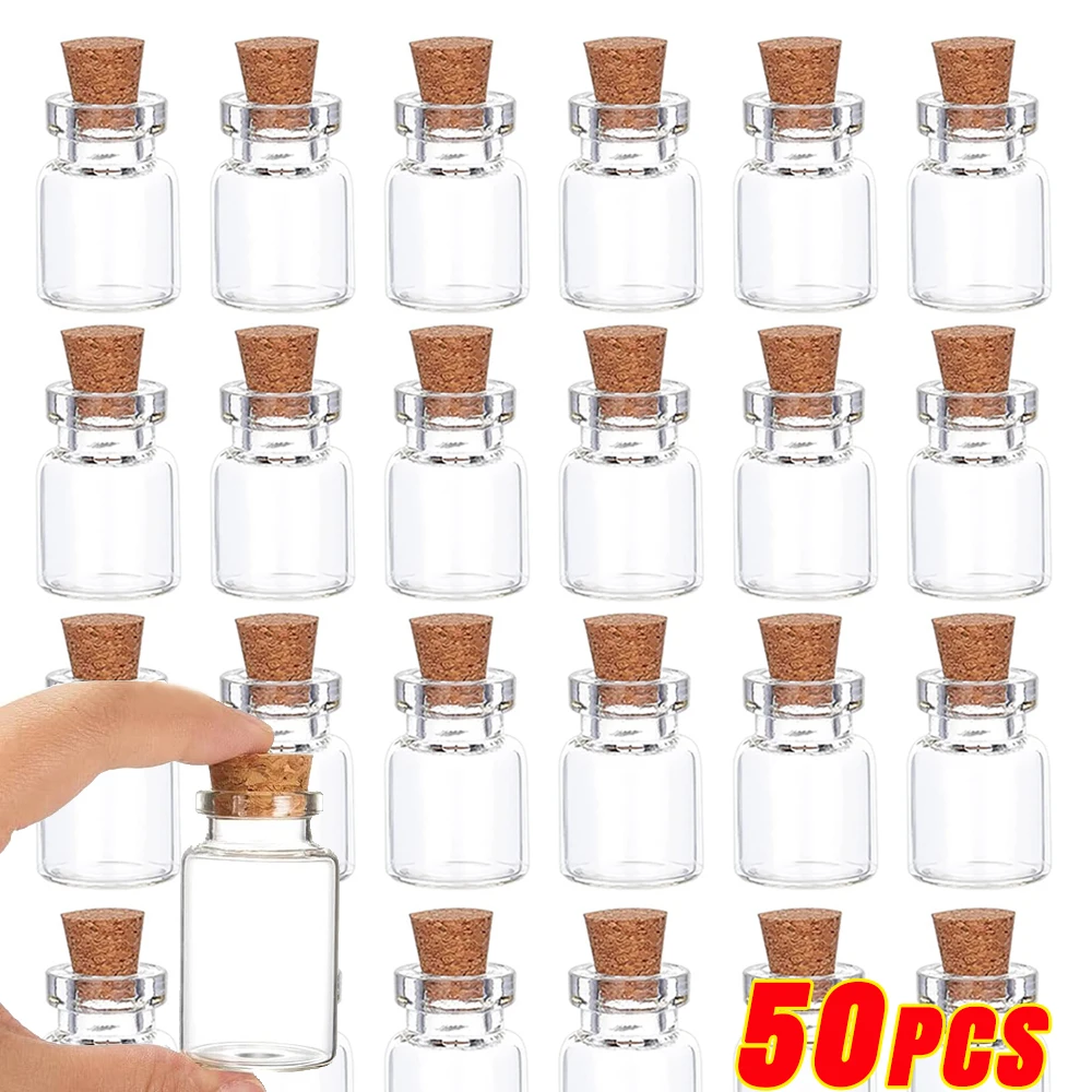 Mini-botella-de-vidrio-con-corcho-transparente-botellas-de-mensaje-DIY ...