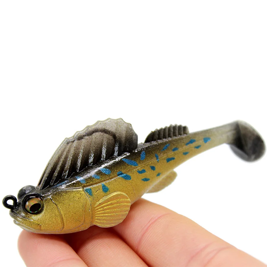 Drop Shot Wobbly Soft Plastic Bait For Fishing Lure Sea Me Ga Bass Dark ...