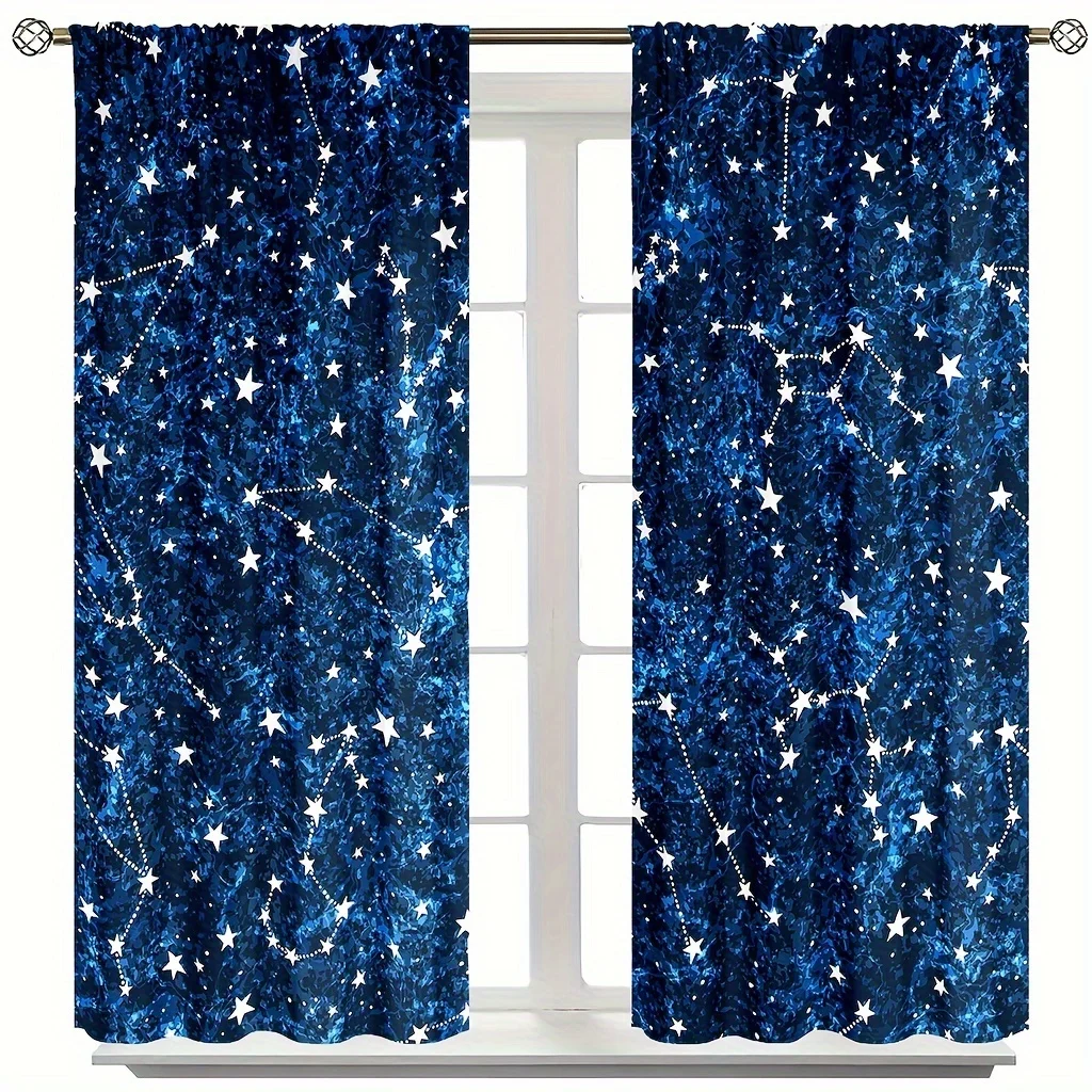 2pcs-Stunning-Purple-Galaxy-Curtains-Rod-Pocket-Outer-Space-Universe ...
