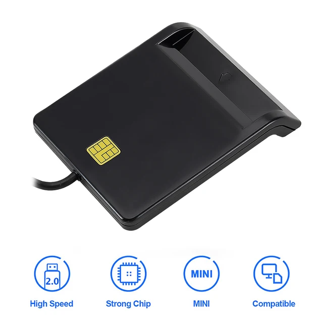 Portable USB 2.0 Intelligent Card Reader DNIE ATM CAC IC ID Bank SIM ...