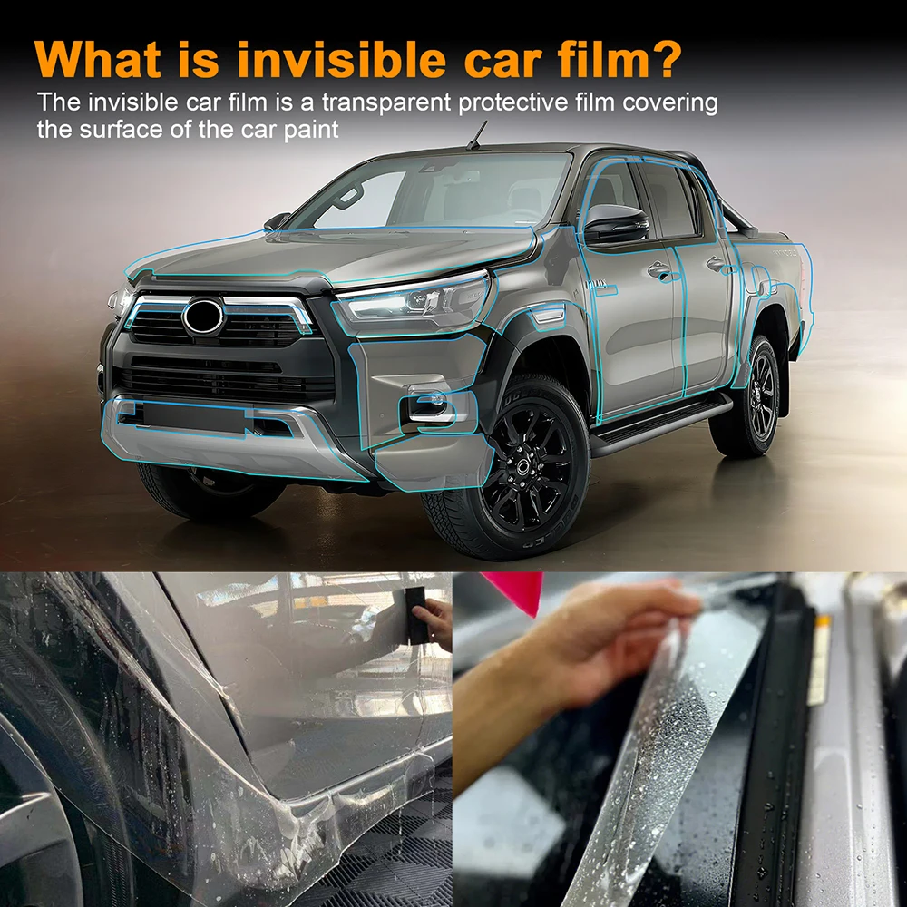 TPU Clear Sticker for TOYOTA HILUX INVINCIBLE SOFORT V 2021 2022 2023 ...