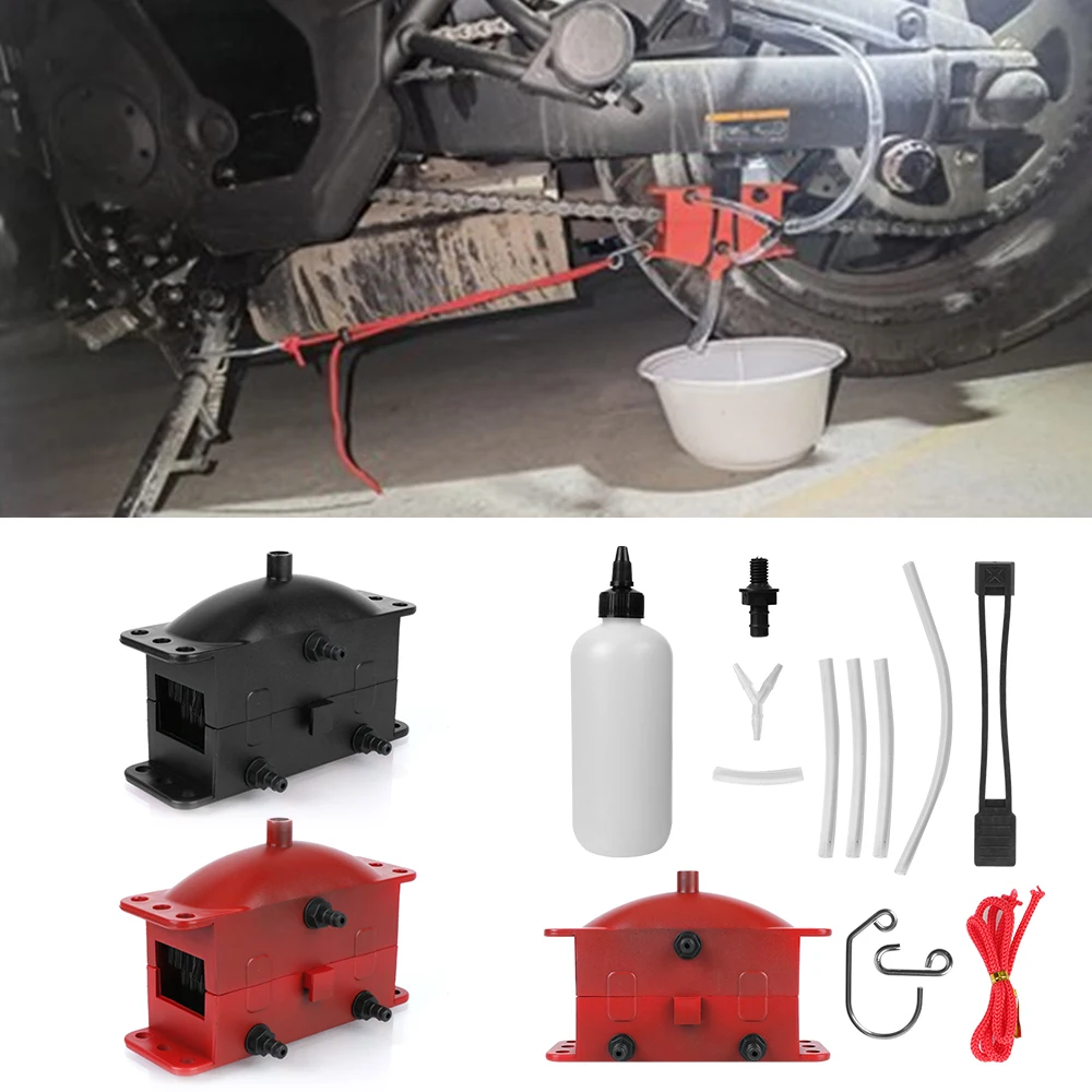 Motorcycle-Chain-Washer-Cleaning-Machine-Lube-Lubricating-Device-Kit ...