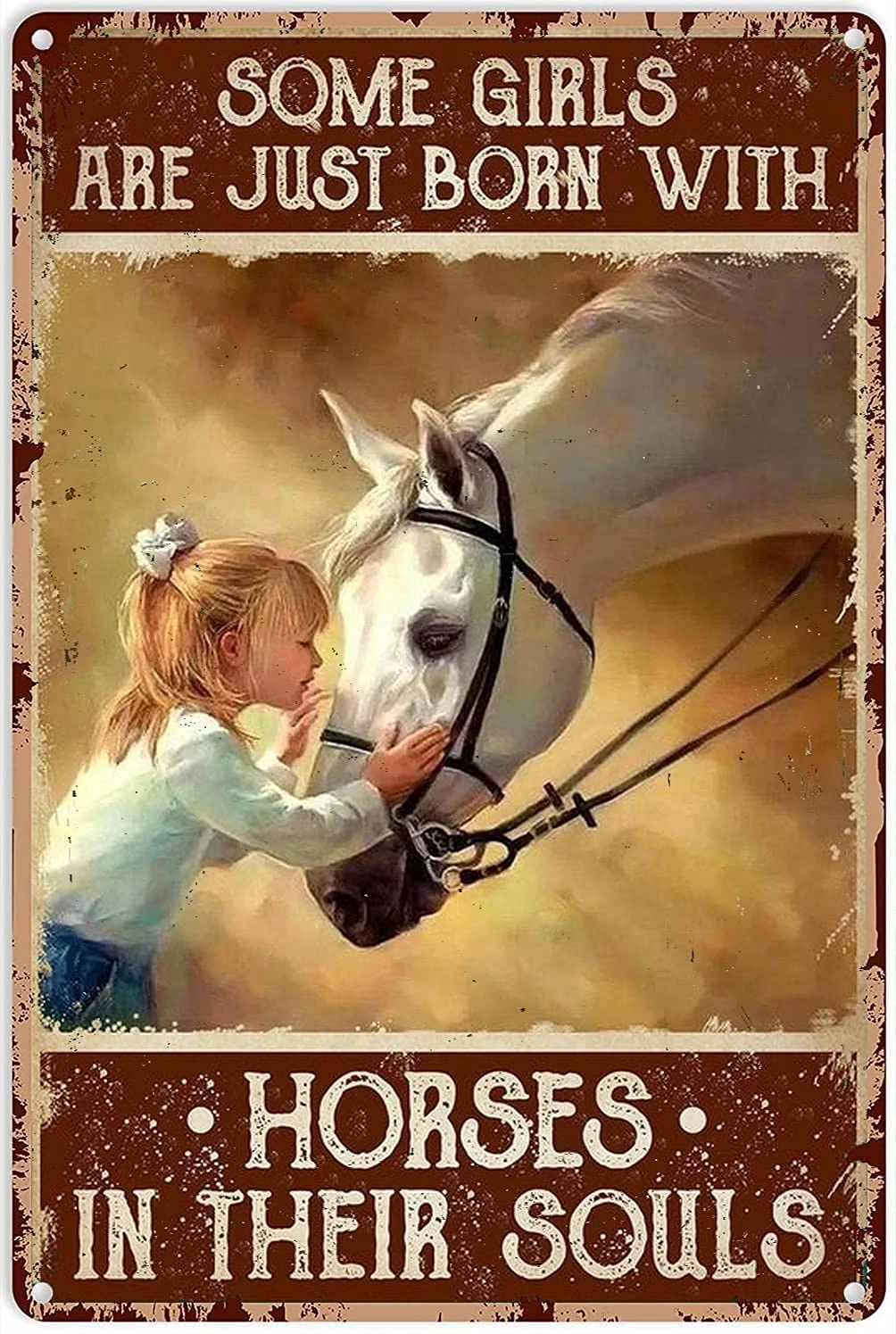 Home Decoration Horses | Girl Horse Metal | Metal Horse Sign | Tin Sign ...