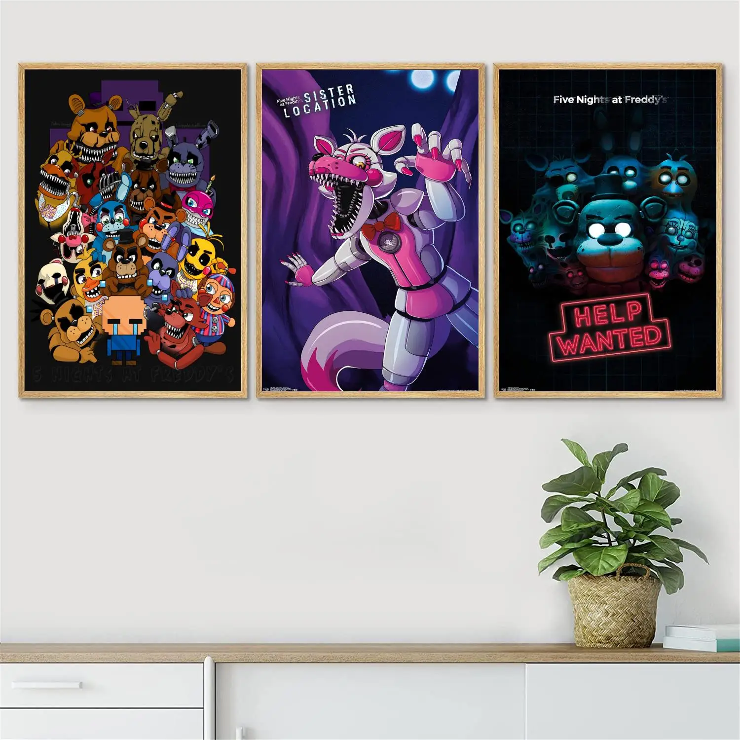 Bonito fnaf Cartaz Dos Desenhos Animados Wall Art Canvas Posters ...