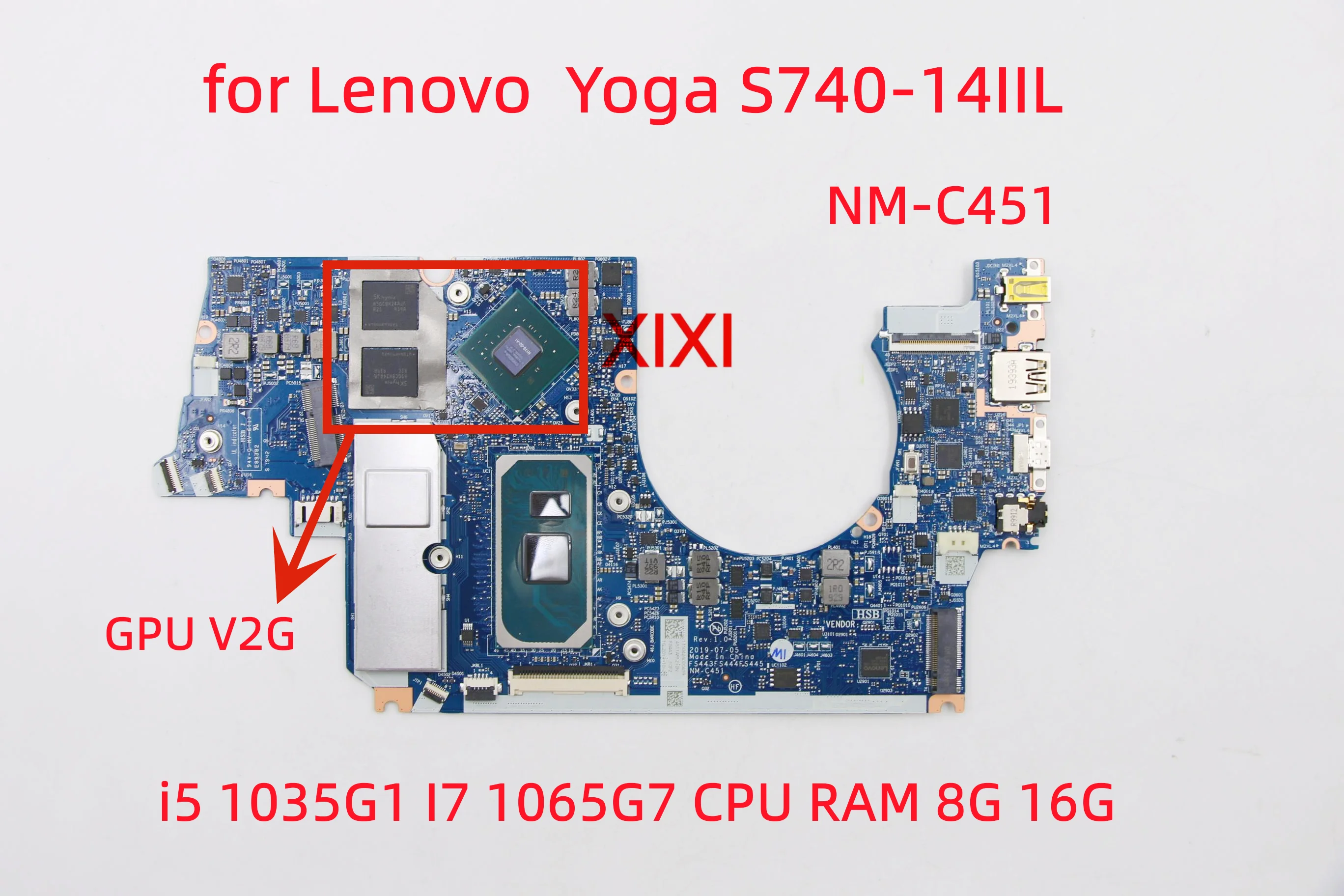 NM C451 for Lenovo Yoga S740 14IIL Laptop Motherboard with i5 1035G1 I7 1065G7 CPU RAM 8G 16G ...