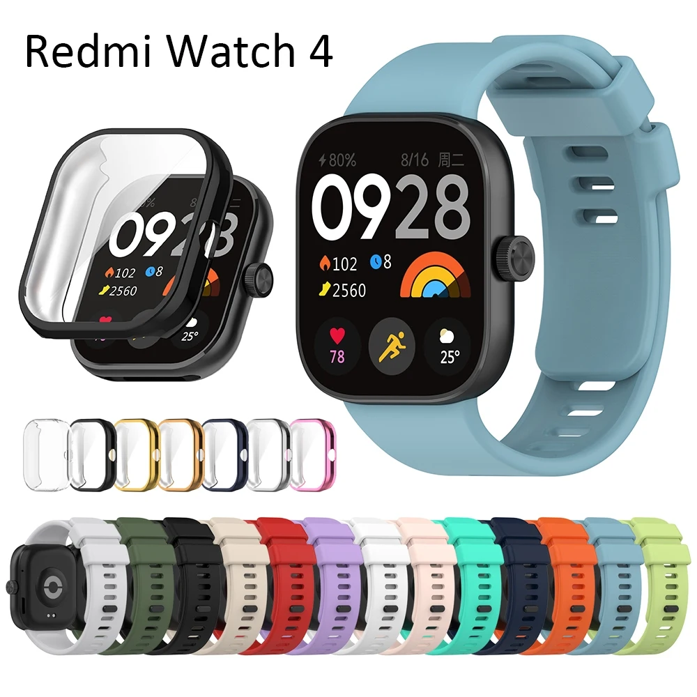 For-Redmi-Watch-4-Strap-Case-Soft-Full-Screen-Protector-Plating-Cover ...