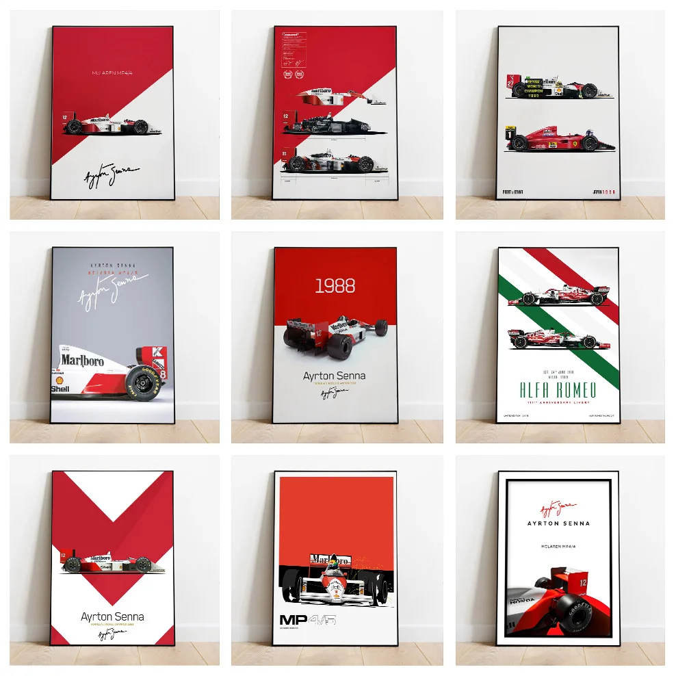 NT1419 Gift Ayrton Senna Mclaren MP4 Formula 1 F1 Racing Car Poster ...