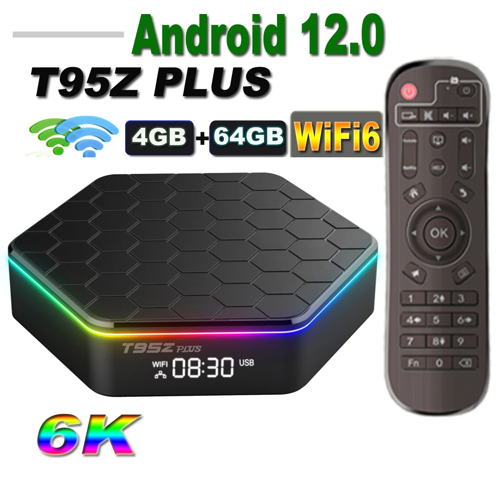 T95Z PLUS Android 12 TV BOX 4K Quad Core Allwinner H618 RAM 2GB 4GB ROM ...