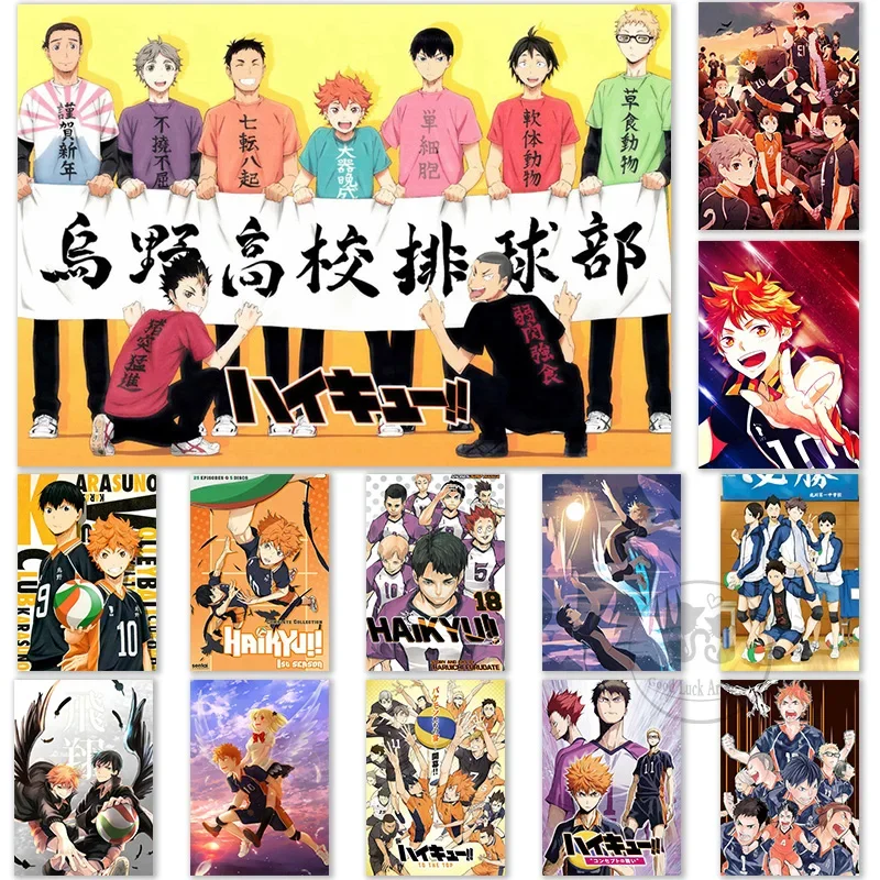 Anime-Haikyuu-Poster-Volleyball-Boy-Canvas-Painting-Wall-Art-Print ...