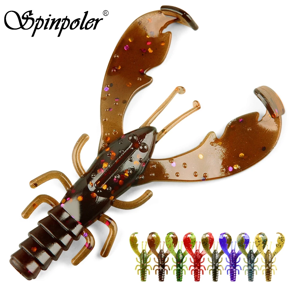 Spinpoler TPR Crawfish Lure Soft Bait Jig Plastic Bass Fishing 7.5cm ...