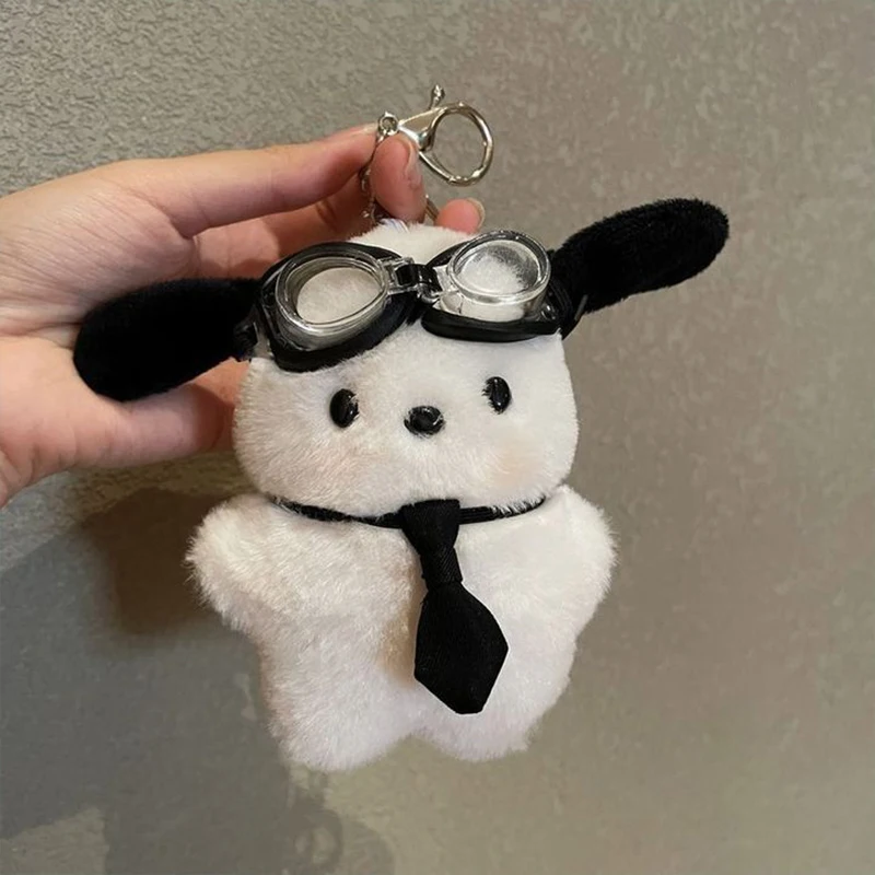Kawaii-Pilot-Dog-Keychains-Plushies-Sanrio-Keychain-Cute-Pochacco-Bow ...