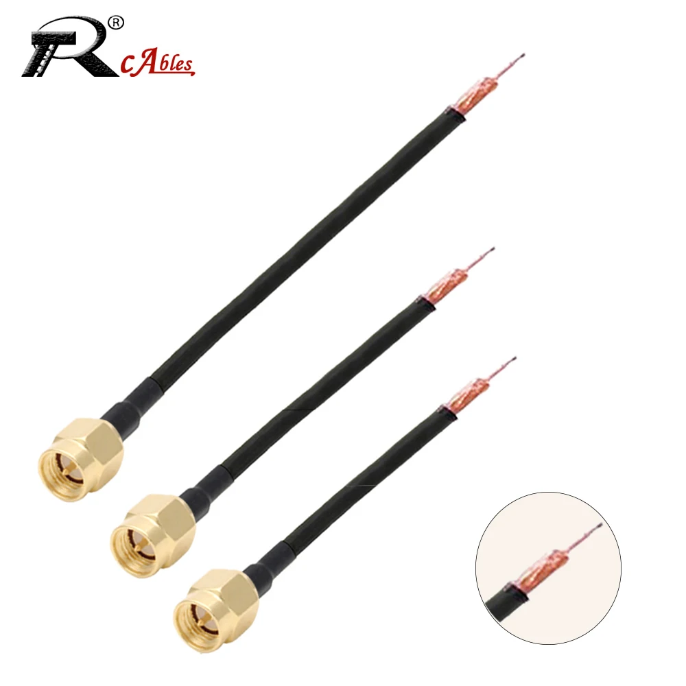 1PC-Single-End-SMA-Male-RP-SMA-Male-Plug-to-PCB-Solder-Pigtail-RG174 ...