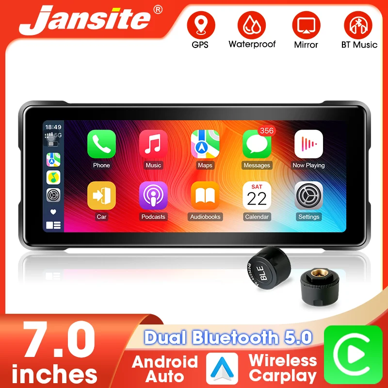 Jansite Portable 6.86'' IP67 Waterproof Motorcycle DVR GPS Navigation ...