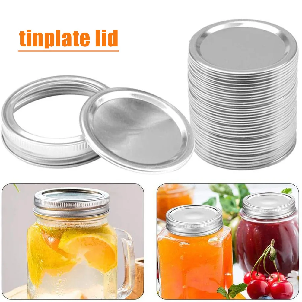 Stainless-Steel-Mason-Jars-Lids-Split-type-Lids-Leak-Proof-Jars-Lids ...