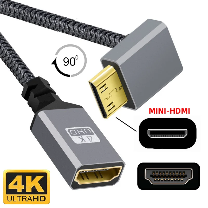 Mini hdmi do cy ao cabo de hdmi, mini hdmi 1.4 macho ao cabo 4k fêmea ...