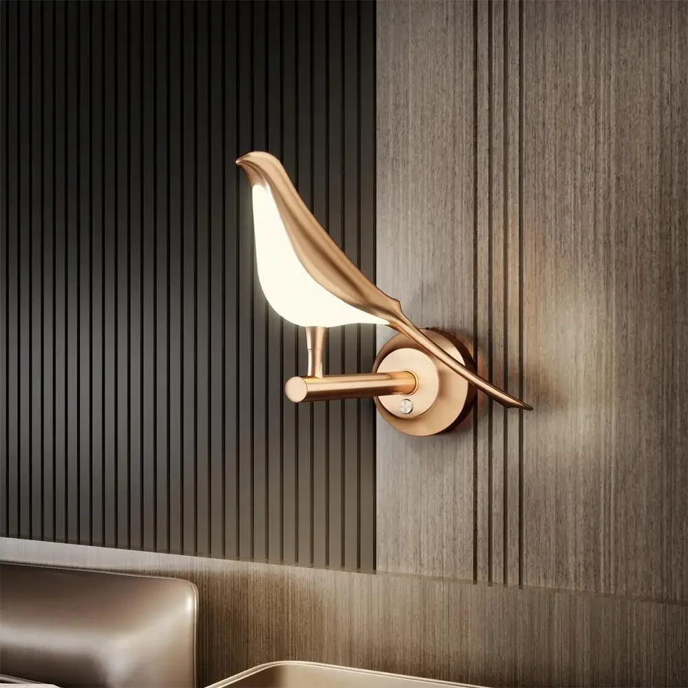 LED-wall-lamp-Golden-Bird-Wall-lights-Parlor-Bar-Bedside-Hanging-Light ...