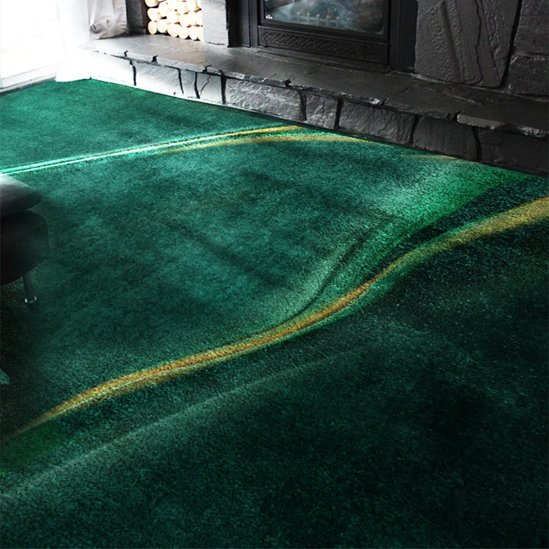 Modern Light Luxury Green Living Room Carpet Nordic Non-slip Kitchen ...
