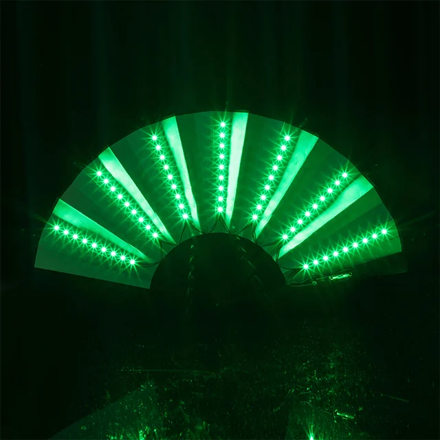Foldable Hand Fan With Led Light Glowing Fluorescent Discoloration Fan ...