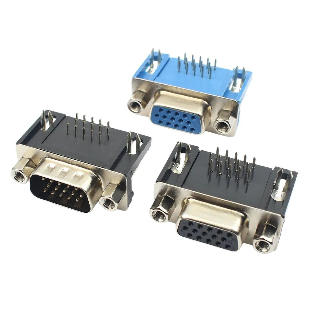 10pcs D-SUB HDR 15 Pin Type 8.89 DB15 Male Female VGA PCB Connector ...