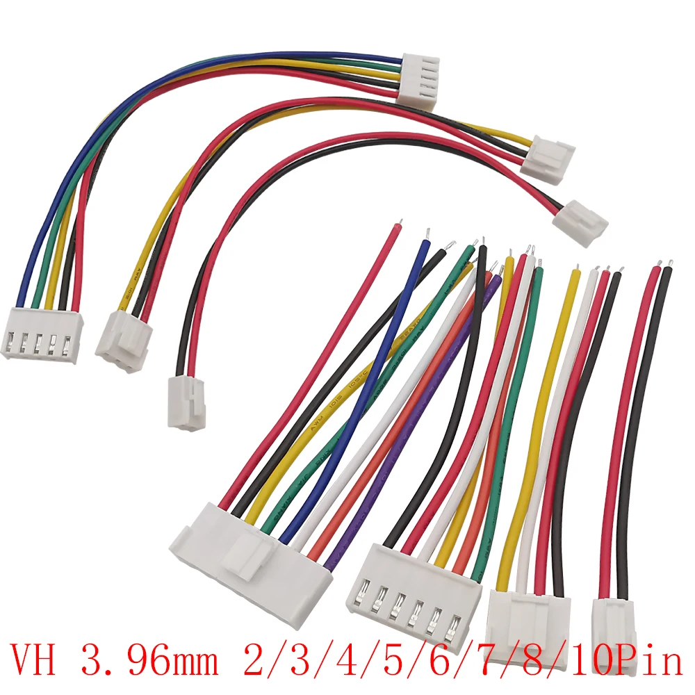 3Pcs JST Pitch VH3.96 MM Female Housing Plug Sing/Double Head Connector 2P/3P/4P/5P/6P/8P/10 Pin ...
