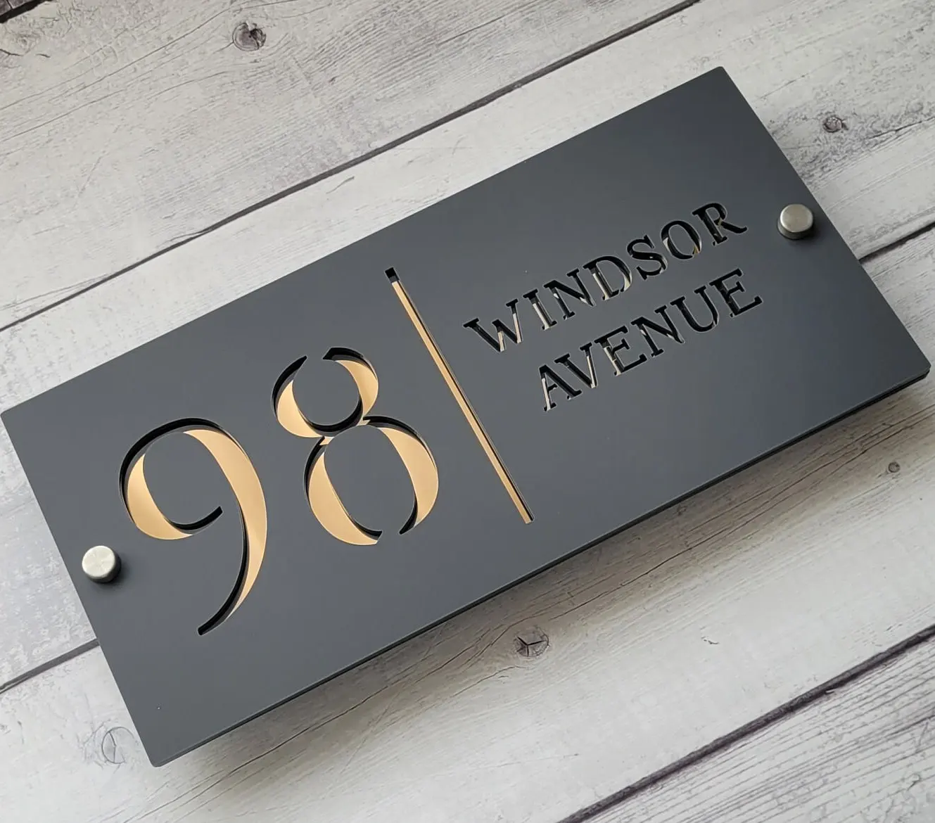 Matte-Black-Mirror-Gold-Acrylic-Plaque-Address-Sign-for-Residential ...