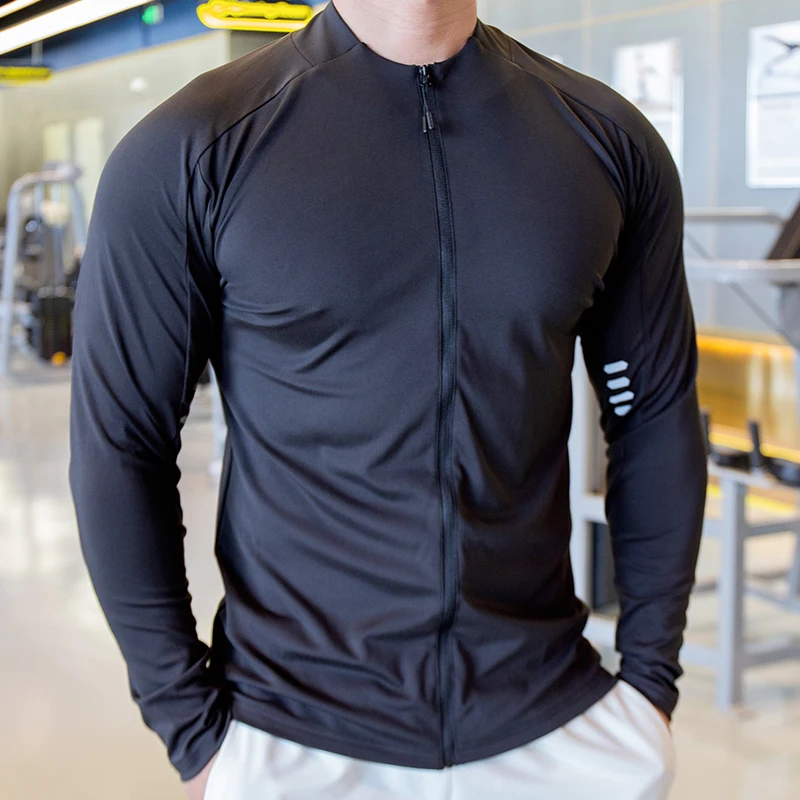 Men-s-Fitness-Gym-Jackets-Sports-Zipper-Coats-Quick-drying-Elastic ...