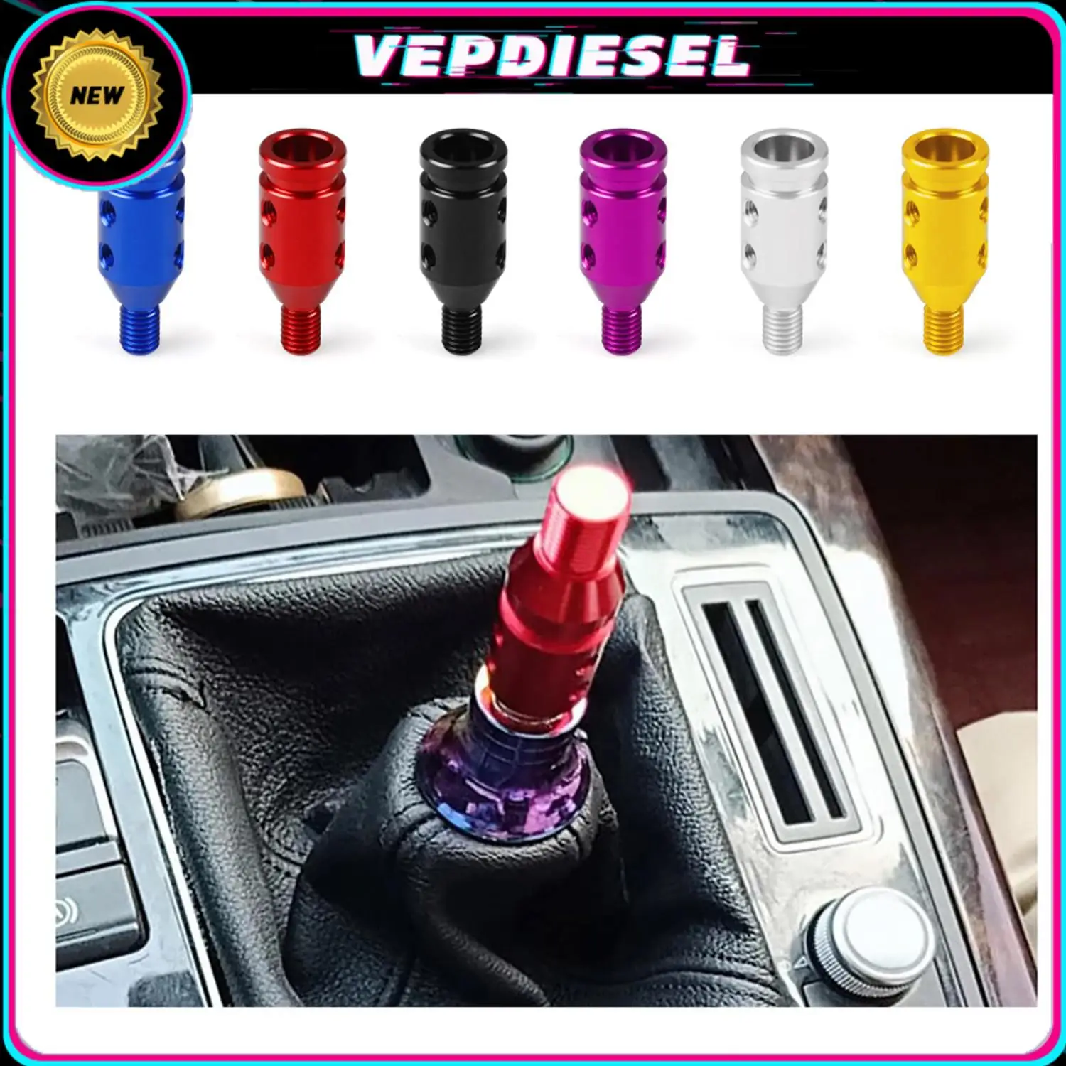 M12x1-25mm-M10x1-5mm-Universal-Aluminum-Alloy-Gear-Shift-Knob-Shifter ...