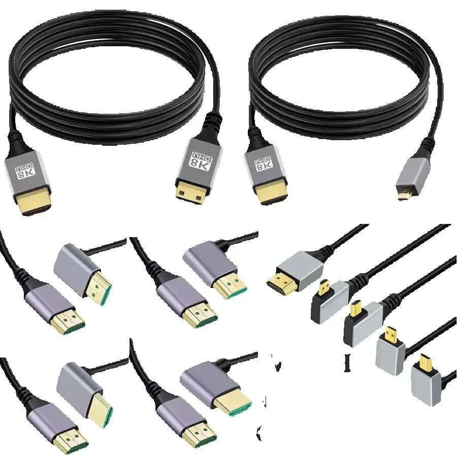 Micro HDMI-compatible to HDMI Cable 8K For GoPro Hero Raspberry Pi 4 ...