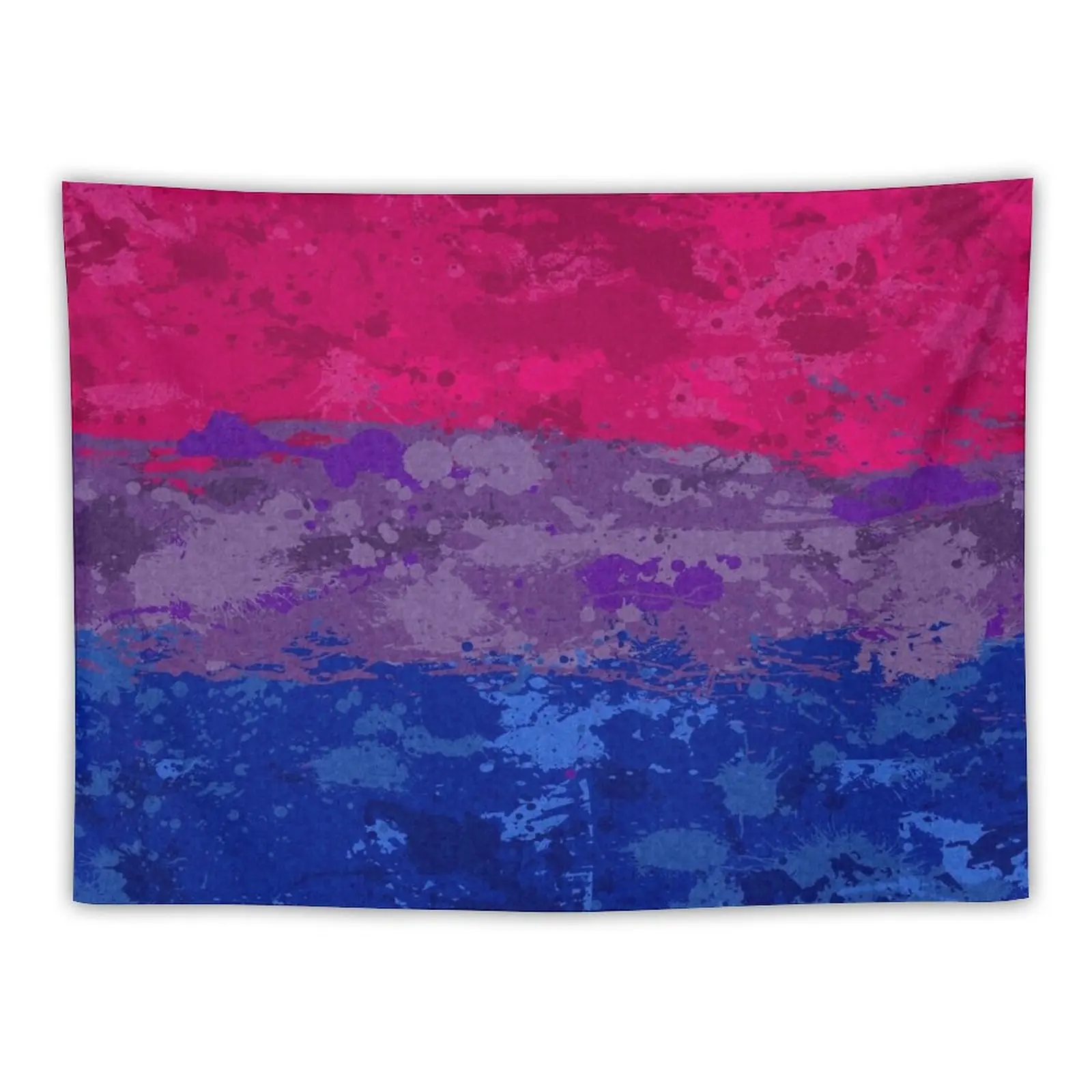 New-Abstract-Paint-Splatter-Bisexual-Pride-Flag-Pattern-Tapestry-Cute ...