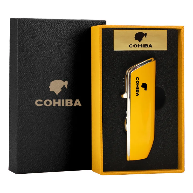 COHIBA-Luxury-Cigar-Lighter-Three-Nozzle-Windproof-Jet-Flame-Butane ...