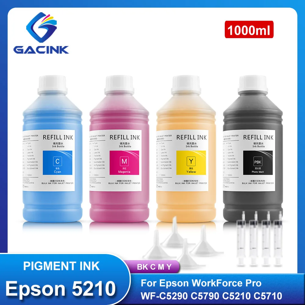 1000ml-5210-Pigment-Ink-For-Epson-WorkForce-Pro-WF-C5290-C5790-C5210 ...