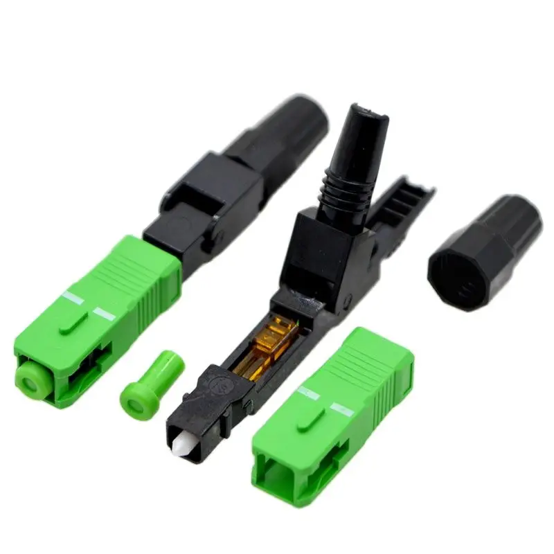 200PCS-SC-APC-Optic-Fiber-Quick-Connector-FTTH-Universal-Type-Single ...