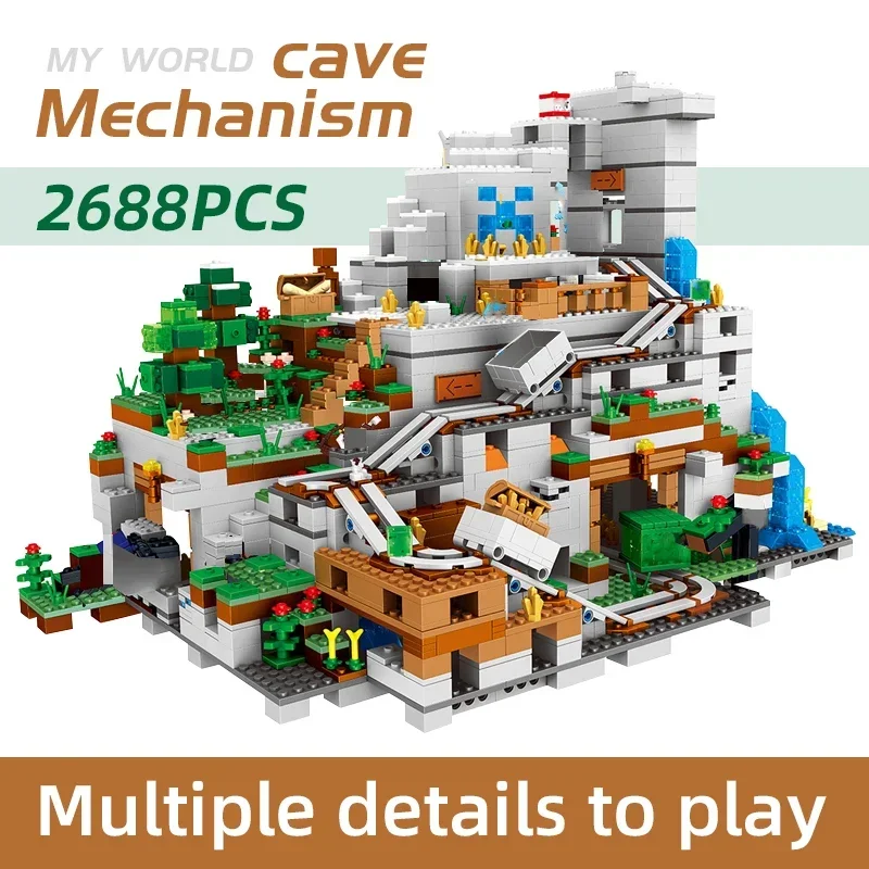 The-Mountain-Cave-Elevator-Village-Tree-House-bloques-de-construcci-n ...
