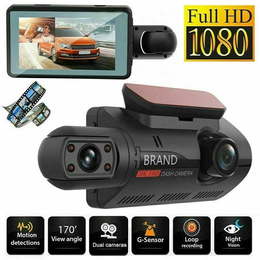 Car Dual-lens Dvr Driving Recorder Dash Cam Video Recorder Night Vision ...