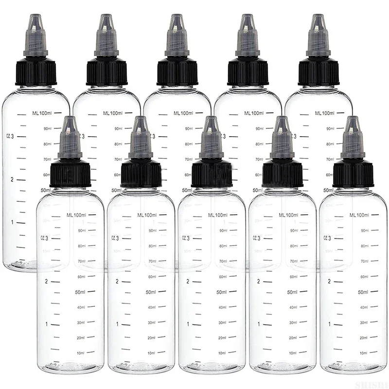 5pcs-30-250ml-Clear-Plastic-Graduated-Bottles-Twist-Cap-Refillable ...