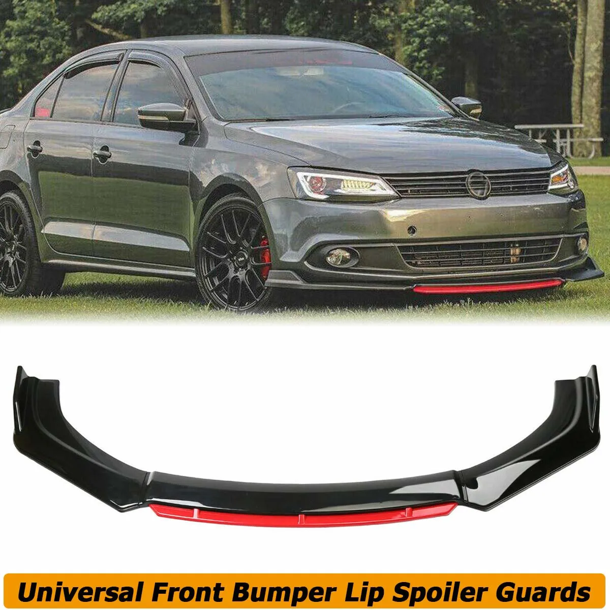 Universal Front Bumper Lip Side Spoiler Splitter Body Kit Guards For ...