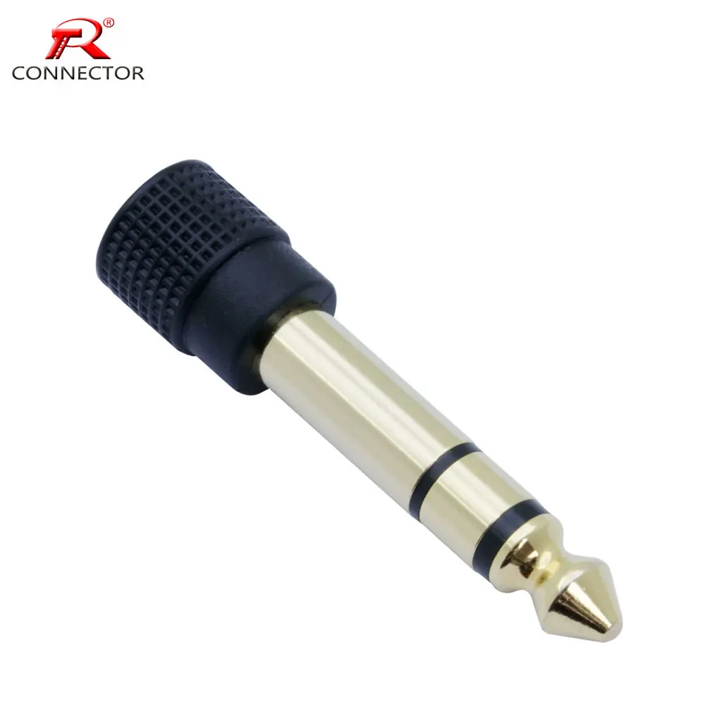 2pcs Stereo 1 4 Jack 6 35mm To 1 8 Jack 3 5mm Audio Wire Connector