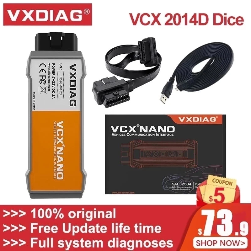 VXDIAG VCX NANO VVDIAG For VOLVO 2014D Dice Car Diagnostic Tools Full ...