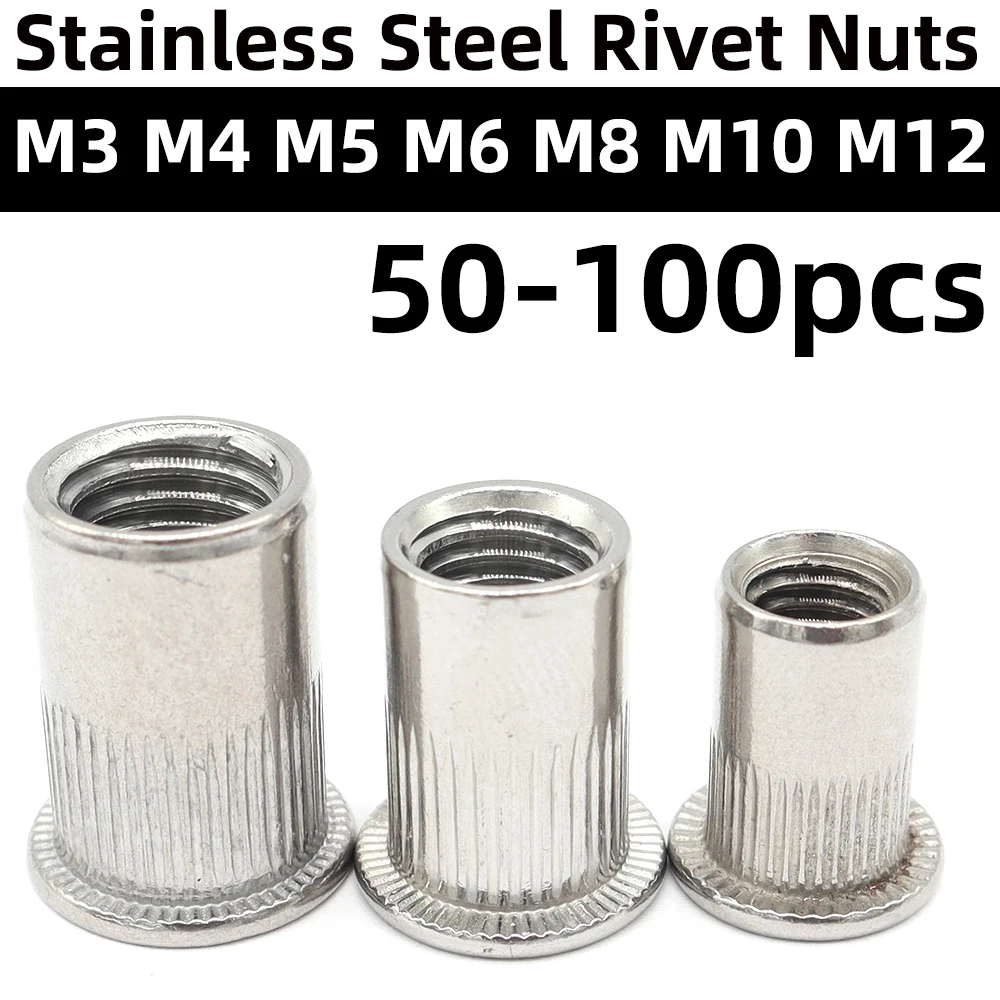 Stainless-Steel-Rivet-Nut-50pcs-100pcs-M3-M4-M5-M6-M8-M10-M12-Rivnut ...