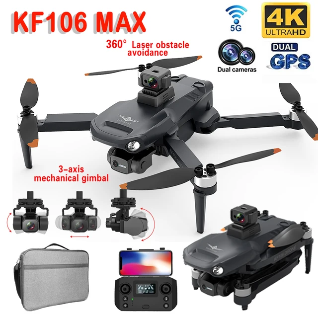 2022 New KF106 MAX Dron 4K Professional HD Dual Camera 5G WIFI 3-Axis Gimbal Brushless Motor ...