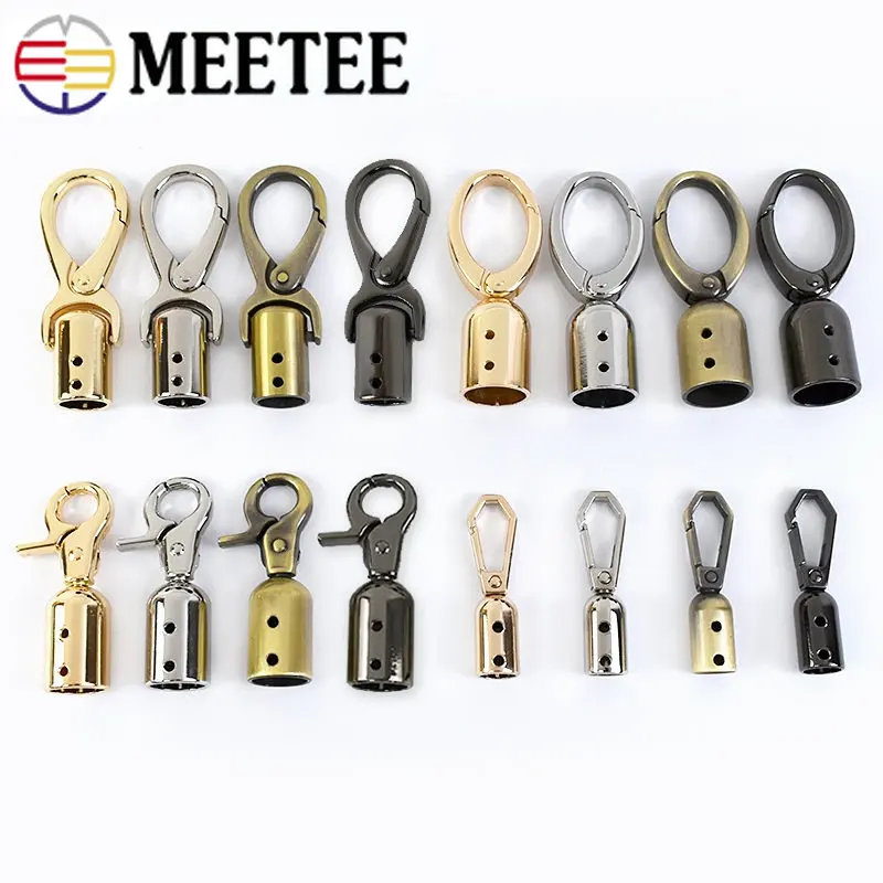 4Pcs Meetee 8 15mm Tassel Cap Clip Clasp Metal Buckles Bag Strap Cord ...