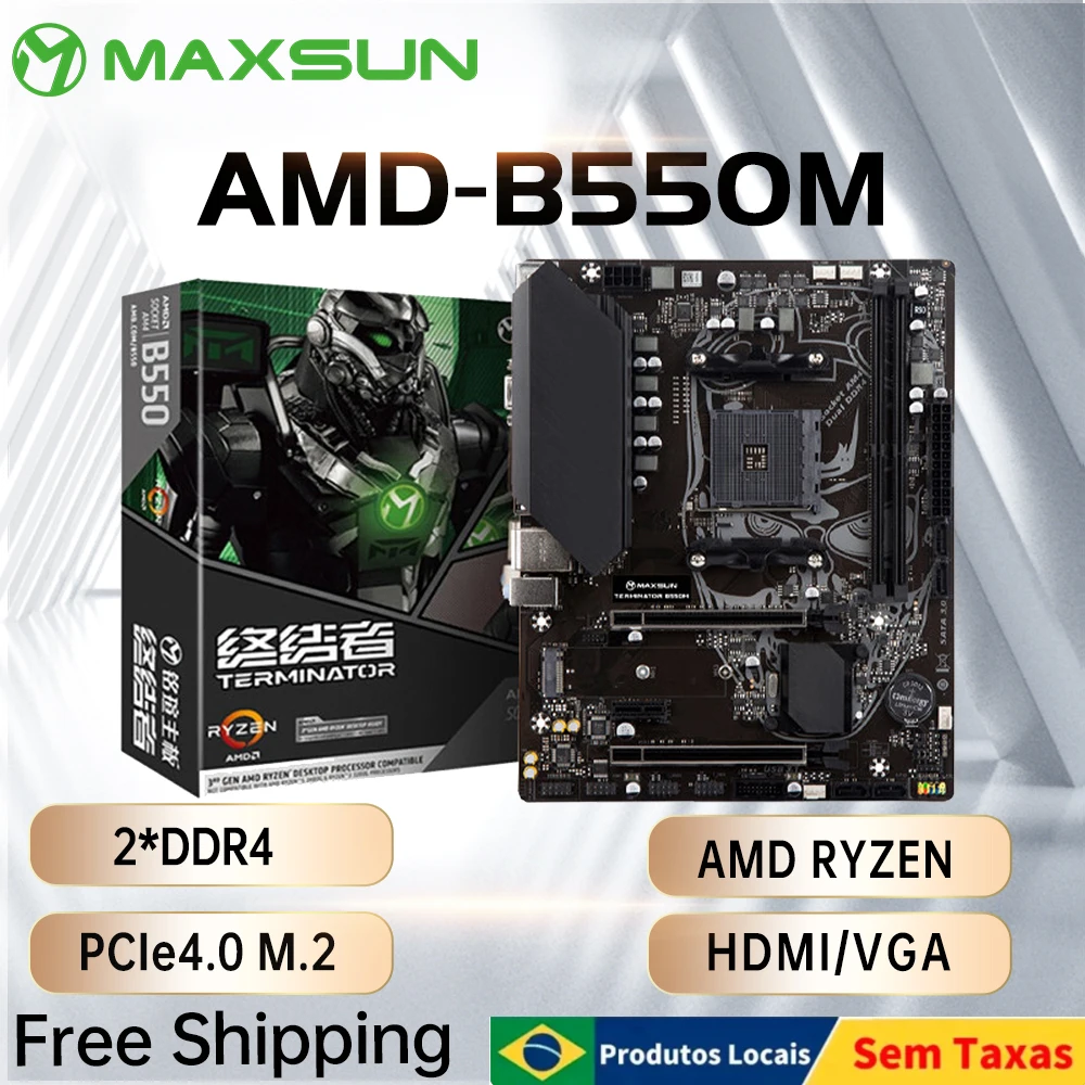 MAXSUN Mainboard B550M AMD Gaming Motherboard DDR4 M.2 Supports Ryzen ...