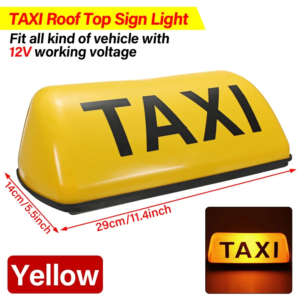 12V-DC-Taxi-light-Yellow-Suction-Magnet-Roof-Waterproof-Top-Sign ...