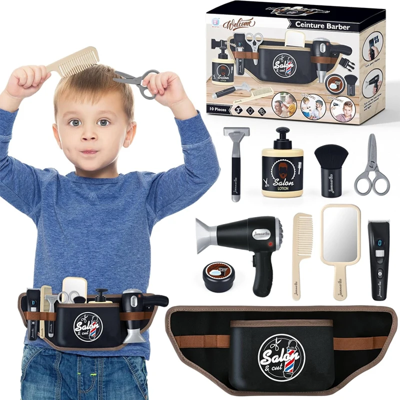 Barber Shop Pretend Play Toy Haircut Barber Set Toy Hair Salon Play Set ...