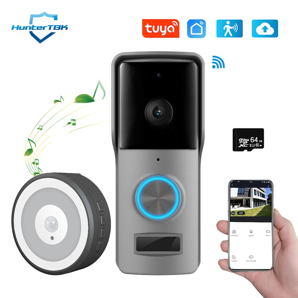 Waterproof-1080P-WiFi-Video-Doorbell-DC-AC-Battery-Powered-Tuya-Smart ...