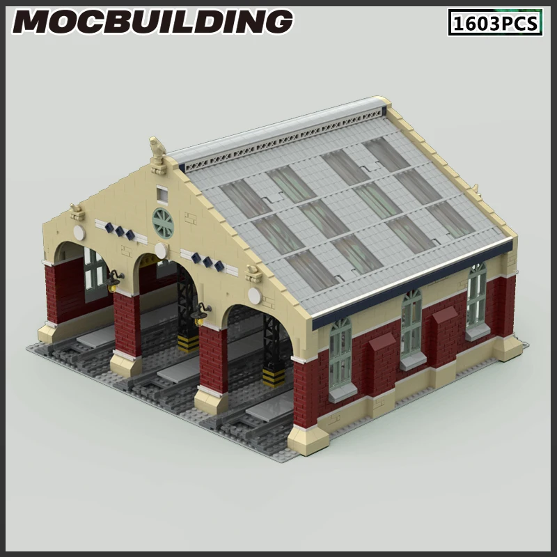 MOC-Building-Blocks-Train-Three-bay-Engine-Shed-Model-Urban ...