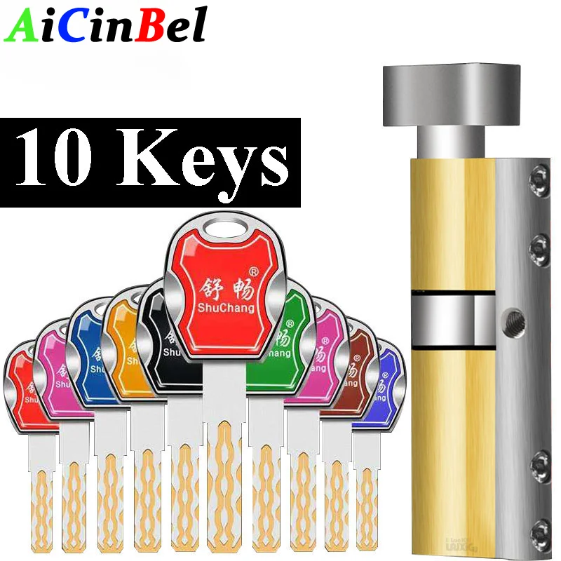 65mm-110mm-Lock-cylinder-10-colorful-keys-Door-lock-Cylinder-lock ...